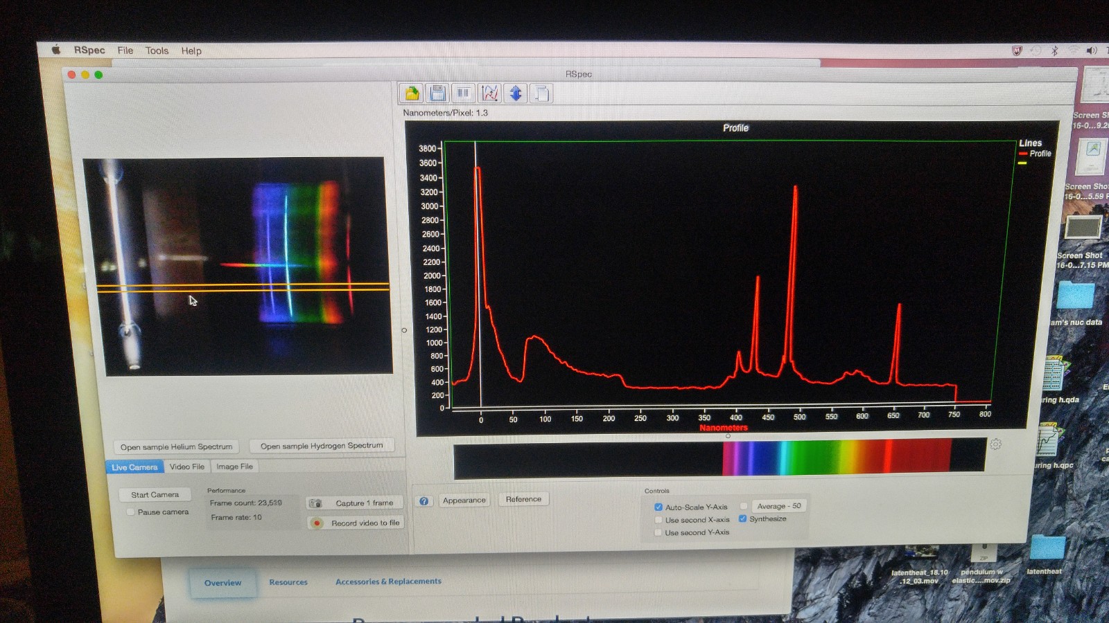 Rspec Explorer Camera | Swarthmore Physics Demonstrations