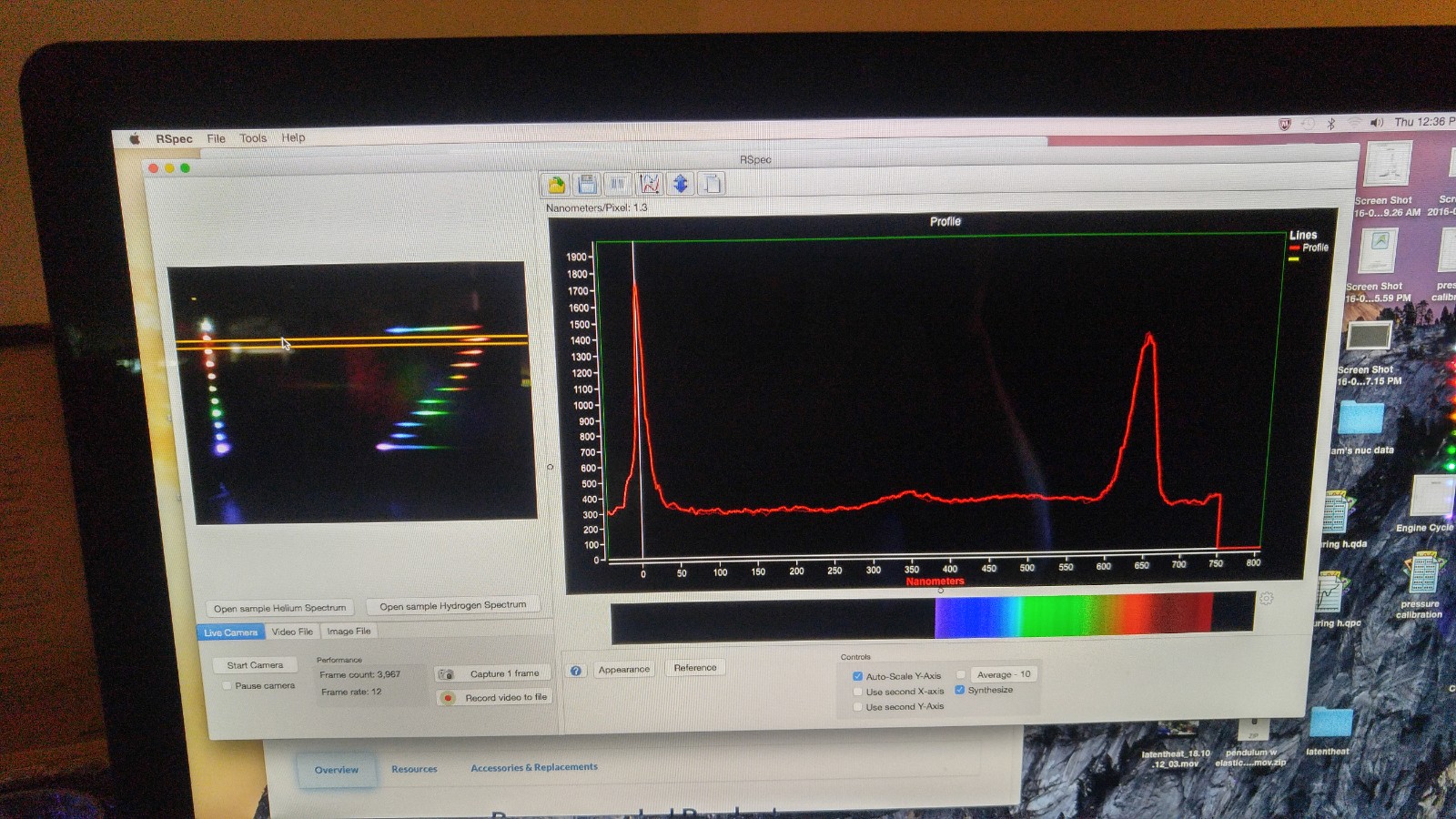 Rspec Explorer Camera | Swarthmore Physics Demonstrations